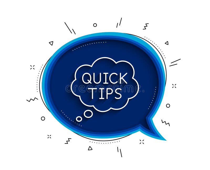 Quick Tips Line Icon. Helpful Tricks Speech Bubble Sign. Vector Stock ...