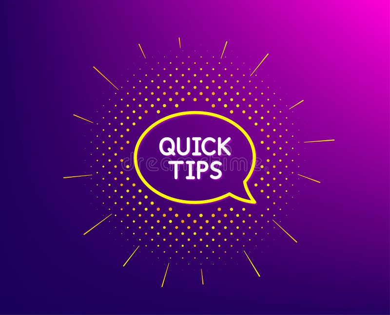 Quick Tips Line Icon. Helpful Tricks Speech Bubble Sign. Vector Stock ...