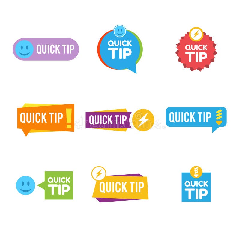 Quick Tips Logo, Icon or Symbol Set with Different Colors Graphic ...
