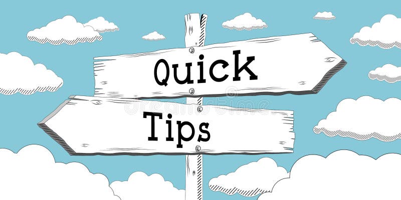 Quick Tips - Outline Signpost with Two Arrows Stock Illustration ...