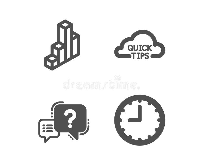 Quick Tips, Question Mark and 3d Chart Icons. Time Sign. Helpful Tricks ...