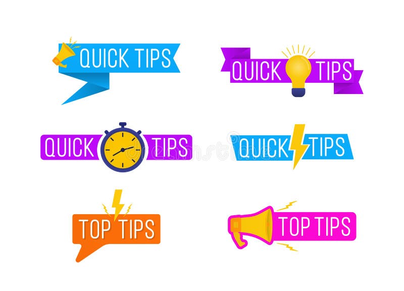 Quick tips, message. stock vector. Illustration of badge - 197671880
