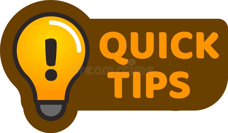 Quick Tips Sign with Exclamation Point Inside Light Bulb Representing ...