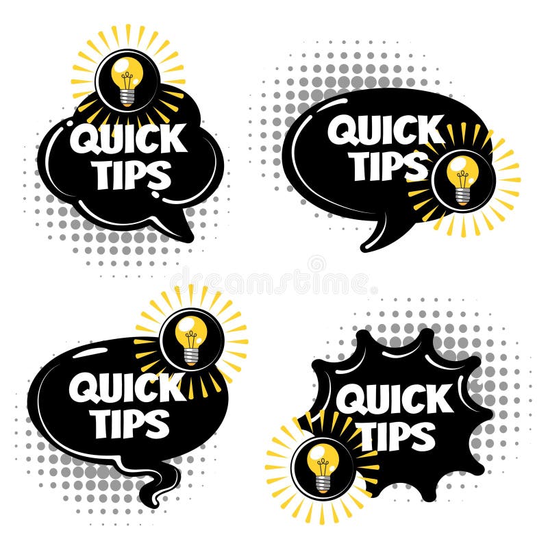 Quick tips sign set stock vector. Illustration of suggestion - 327418868