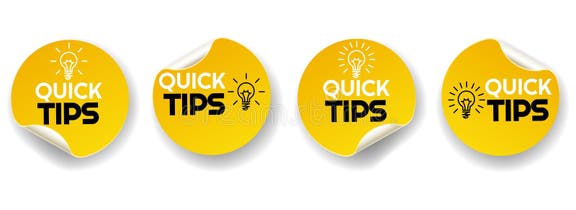 Quick tips sticker set stock vector. Illustration of vector - 328378860