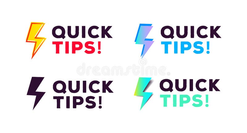Quick Tips Label Vector Flat Style for Useful Information Sticker Stock ...