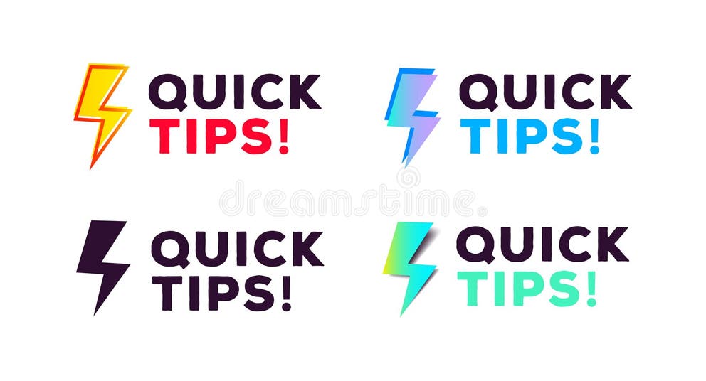 Quick Tips Sticker Set Modern Style Stock Vector - Illustration of ...