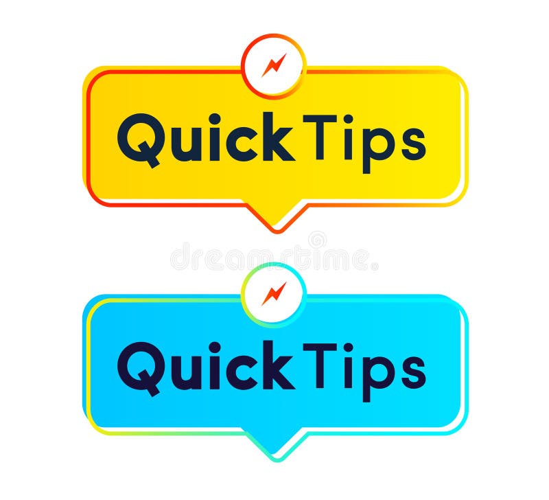 Quick Tips Sticker Vector Set Modern Style Stock Vector - Illustration ...