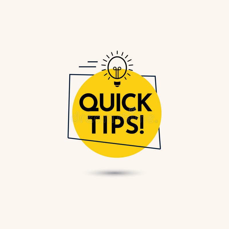 Quick Tips Text Label Vector Template Design Illustration Stock Vector ...