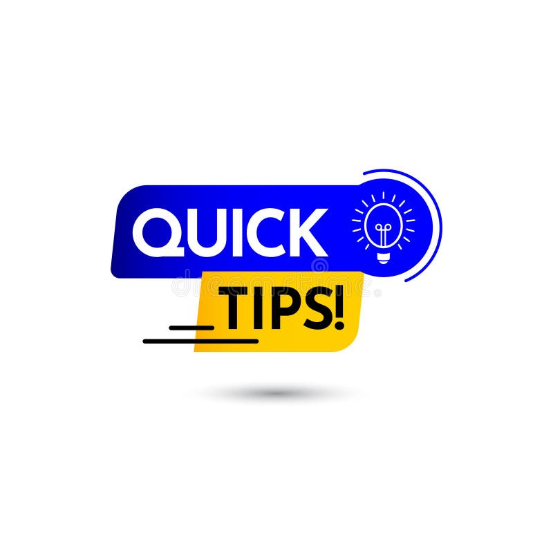 Quick Tips Text Label Vector Template Design Illustration Stock Vector ...