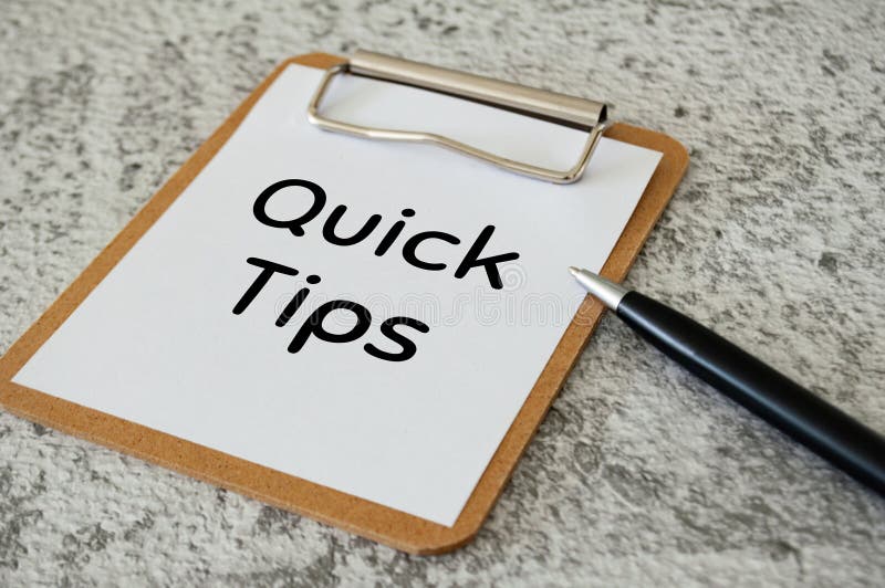 Quick Tips Text on Notepad. Business Quick Tips Concept Stock Photo ...