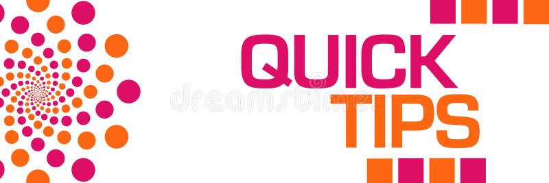 Quick Tips Pink Orange Dots Horizontal Stock Illustration ...