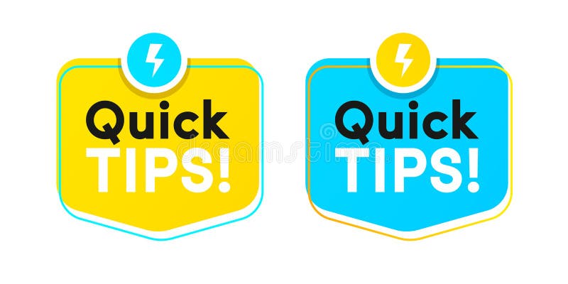 Quick Tips Vector Sticker Set Modern Style Stock Illustration ...