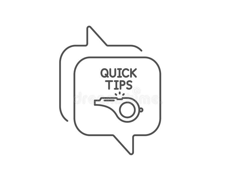 Quick Tips Whistle Line Icon. Helpful Tricks Sign. Vector Stock Vector ...