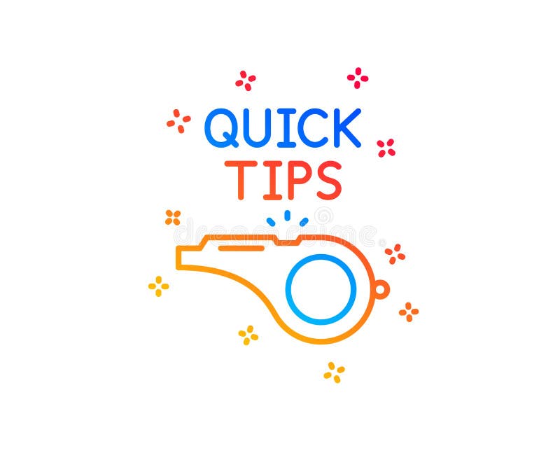Quick Tips Whistle Line Icon. Helpful Tricks Sign. Vector Stock Vector ...