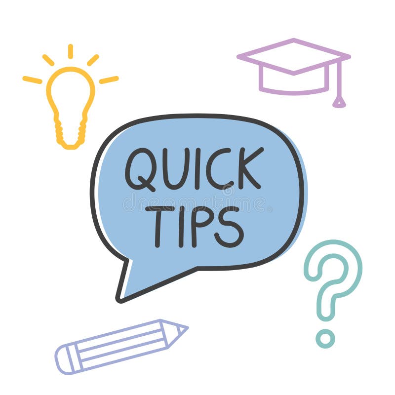Quick Tips Written in Bubble Speech Stock Vector - Illustration of join ...