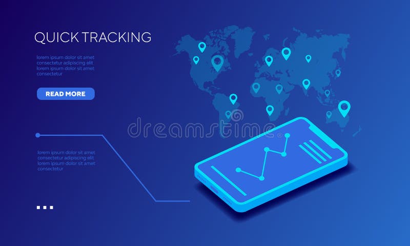 Quick Tracking from Your Phone Around the World Stock Vector - Illustration of time, city: 185470963