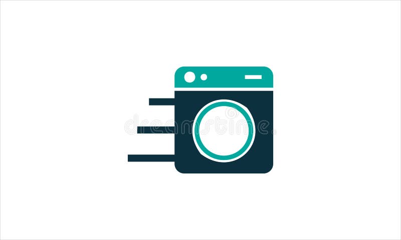 Quick Wash Icon Washing Machine Washer Logo Design Vector Illustration ...