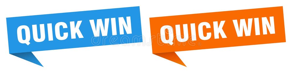 Quick Win Banner. Quick Win Speech Bubble Label Set Stock Vector ...