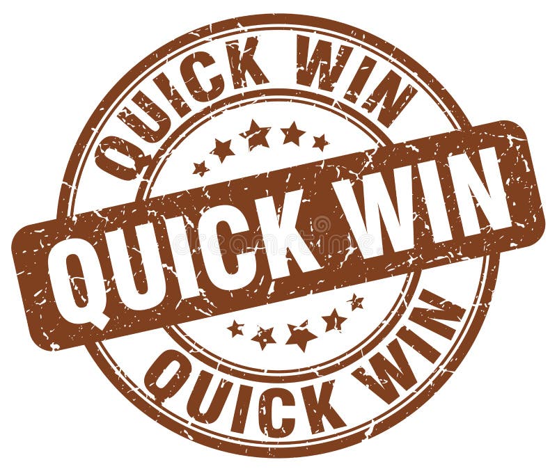 Quick win brown stamp stock vector. Illustration of white - 94549951