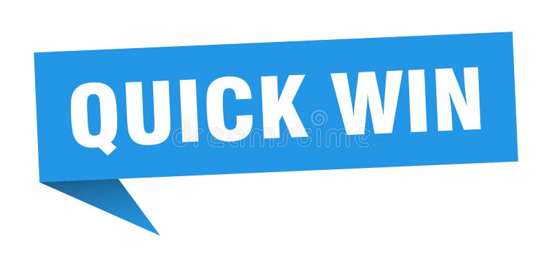 Quick Win Speech Bubble. Quick Win Ribbon Sign Stock Vector ...