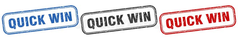 Quick Win Square Isolated Sign Set. Quick Win Stamp Stock Vector ...