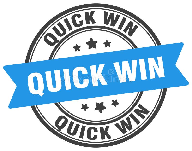 Quick Win Stamp. Quick Win Label on Transparent Background. Round Sign ...