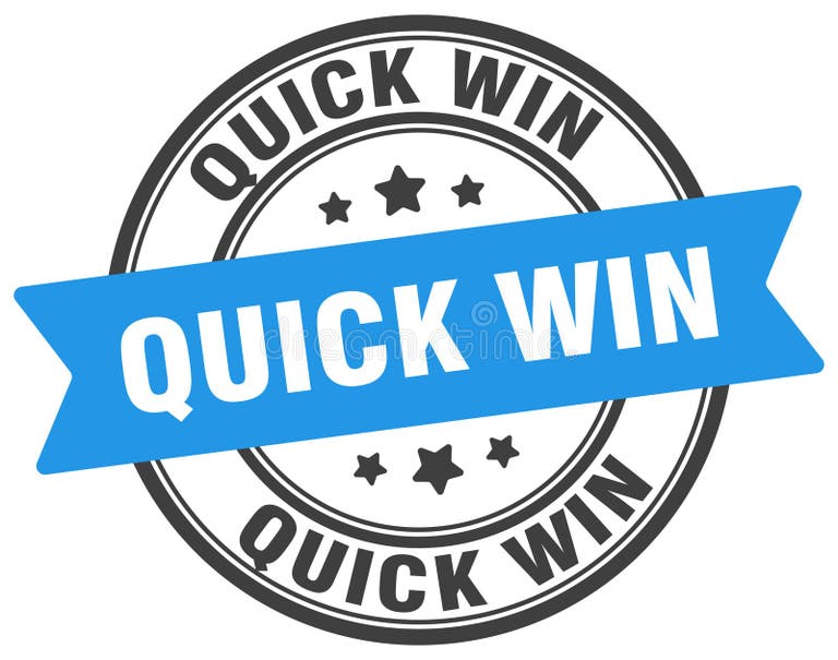 Quick Win Stamp. Quick Win Label on Transparent Background. Round Sign ...