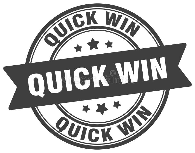 Quick Win Stamp. Quick Win Label on Transparent Background. Round Sign ...