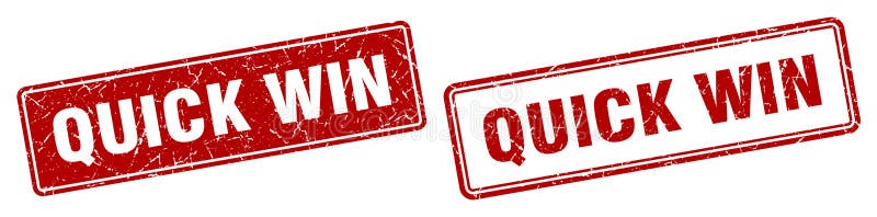 Quick Win Stamp Set. Quick Win Square Grunge Sign Stock Vector ...