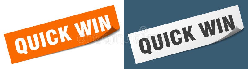 Quick Win Sticker. Quick Win Sign Set Stock Vector - Illustration of ...