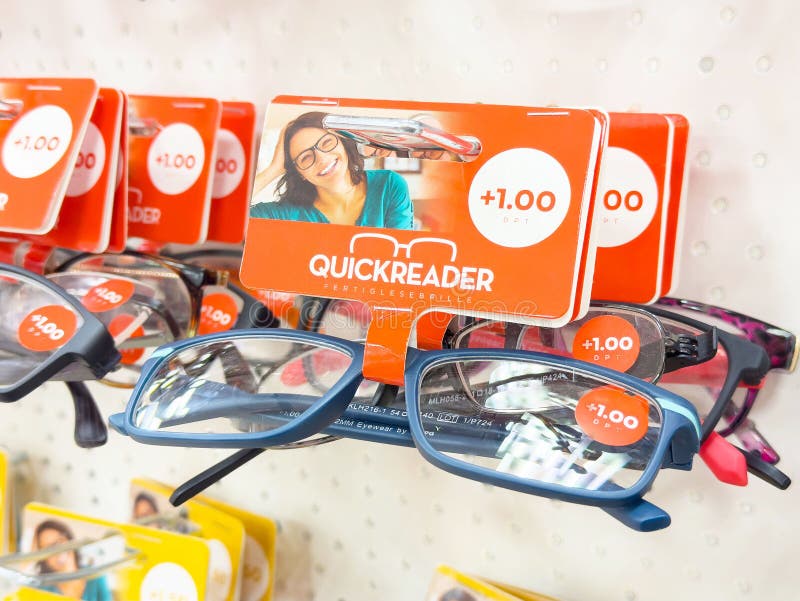 Quickreader Reading Glasses Display with Diopters in Store Editorial ...
