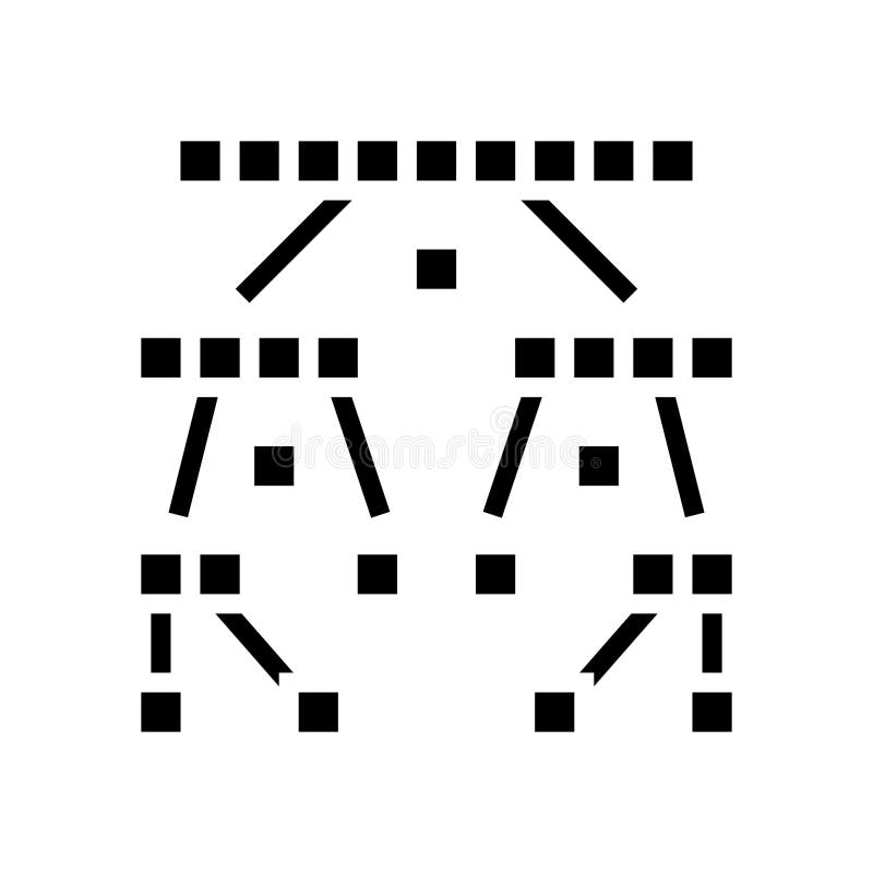 Quicksort Algorithm Glyph Icon Vector Illustration Stock Illustration Illustration Of