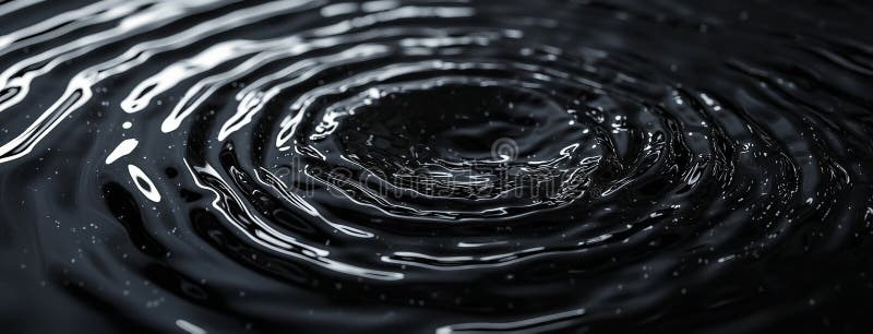 A Quiet Black Water Area, with Subtle Ripples and Circular Wave ...