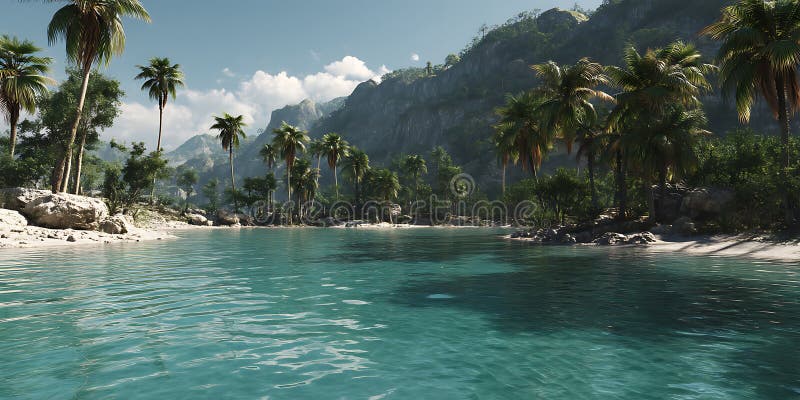 A Quiet Blue Lagoon with Gentle Waves Lapping for Tranquil, Ocean, and ...