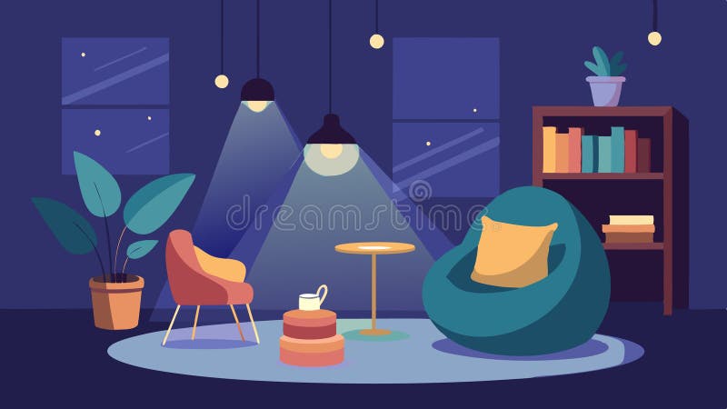 A Quiet Corner with Bean Bag Chairs and Soft Lighting Perfect for ...