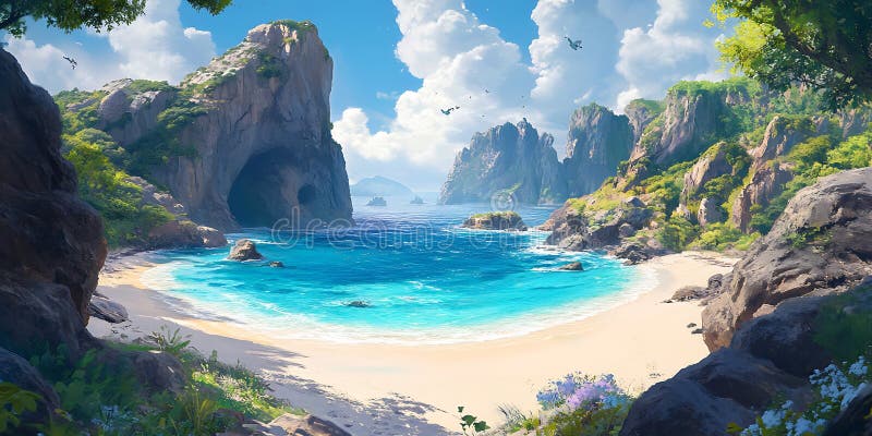 A Quiet CrescentShaped Beach Tucked between Two Cliffs for Peaceful ...