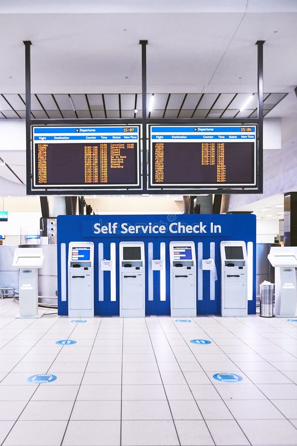 A Quiet Day at Work. a Empty Check-in Line at the Airport. Stock Photo ...