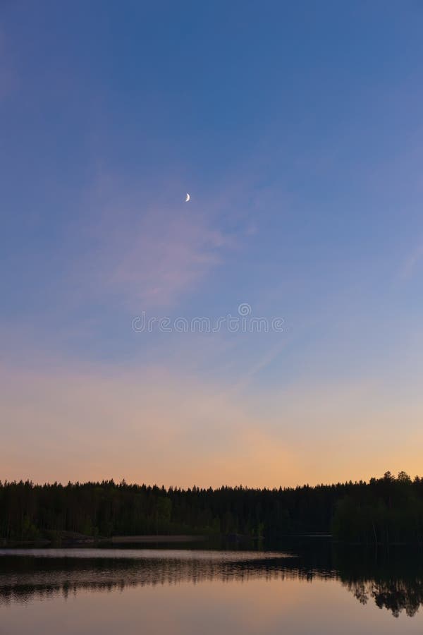 Quiet decline stock photo. Image of twilight, moon, sunset - 24845230