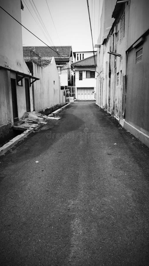 Quiet and Empty Backstreet stock photo. Image of residential - 210899510