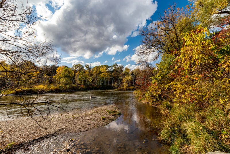 Quiet Flows the River Int he Fall - Fall in Central Ontario, Canada ...