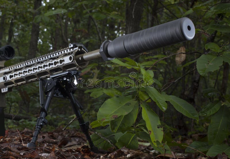 Quiet rifle stock image. Image of sniper, barrel, suppressor - 22640085