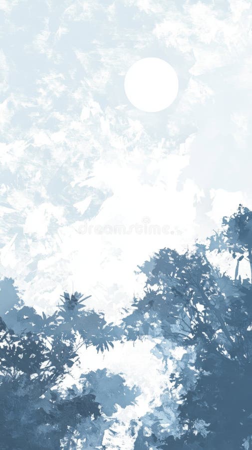 A Quiet Forest Stream is Bathed in the Soft Light of the Moon Stock ...