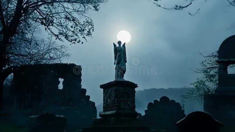 The Quiet Graveyard is Bathed in a Soft Ethereal Light Creating a ...