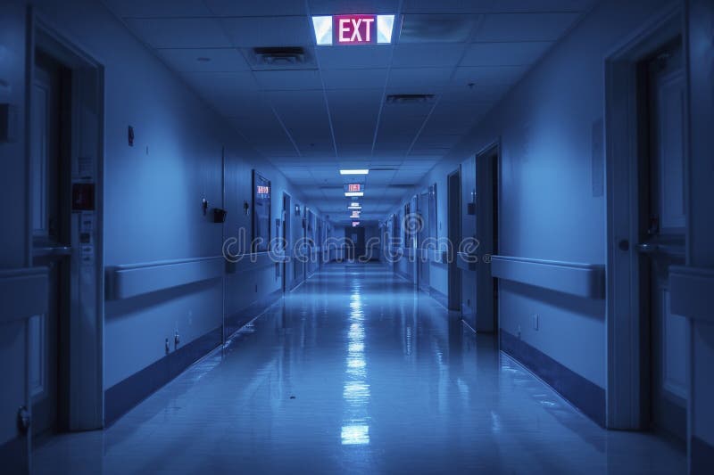 Illuminated Red EXIT Sign with Emergency Light Stock Image - Image of ...