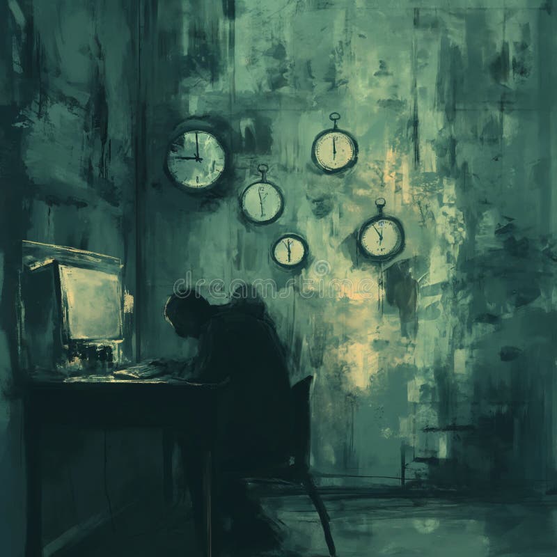 Quiet Hours in HomeOffice: a Visual Metaphor of Burnout Stock ...