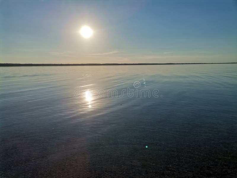 Quiet lake horizon stock photo. Image of ocean, dusk - 264403806
