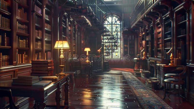 A Quiet Library Scene, with the Soft Sound of Pages Turning in a ...
