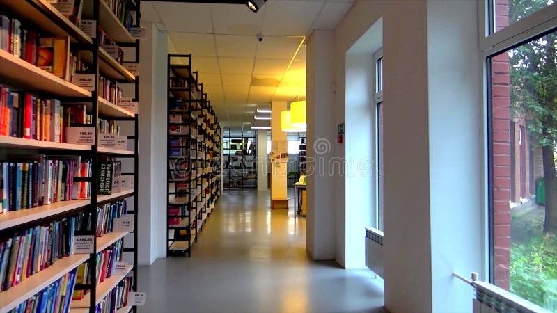 Quiet Library Wit Big Windows Editorial Stock Image - Image of campus ...