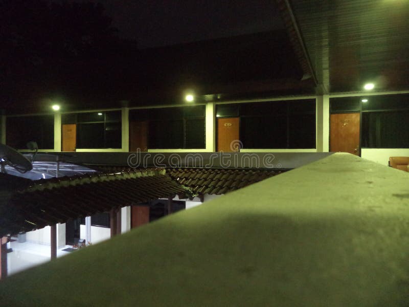 Quiet Night Atmosphere Day at the Guesthouse Stock Image - Image of ...